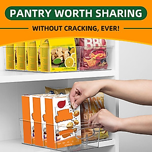 3 Pack Pantry Organizer Bins with Removable Dividers, Divided Food Storage Containers, Perfect for Cabinet Organizers, Kitchen Organization, Pantry Storage, Refrigerator Organizers
