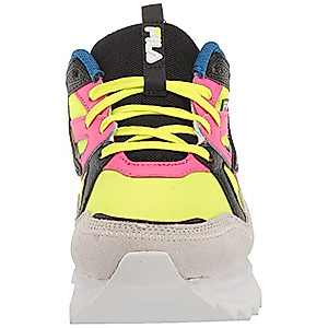 FILA Women's Sandenal Orbit Sneaker, Safety Yellow/Knockout Pink/Electric Blue, 5.5