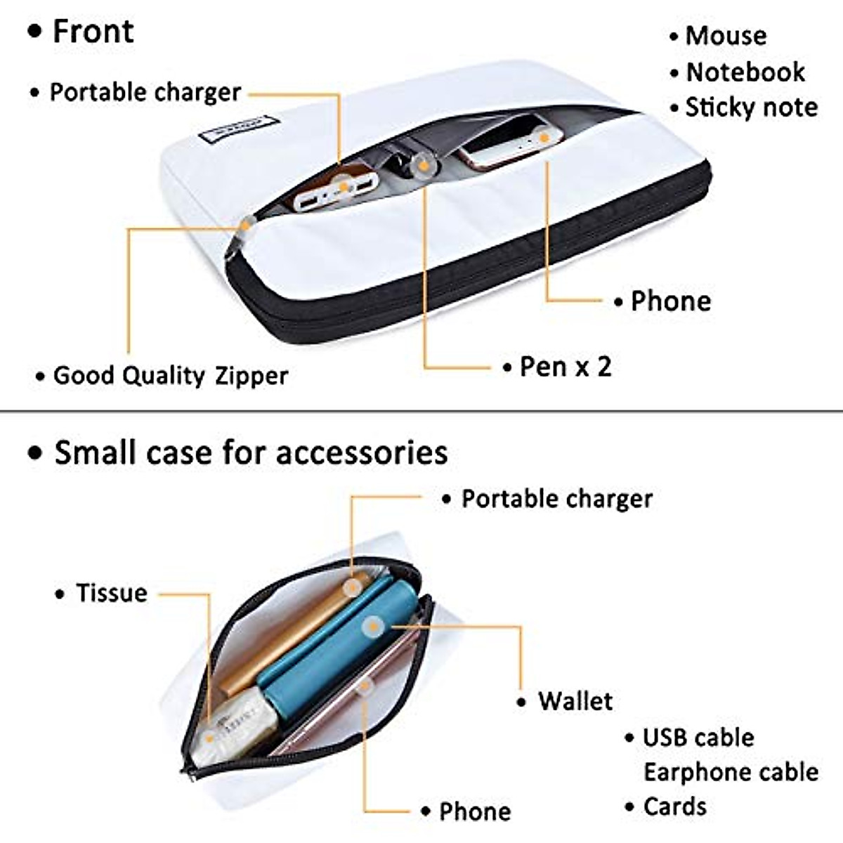 ODTEX Laptop Sleeve Bag Compatible with 13.3 inch MacBook Pro,MacBook Air,Surface Book,14 inch HP Laptop,Water-Resistant Shock-Resistant Protective Laptop Bag-Light Grey