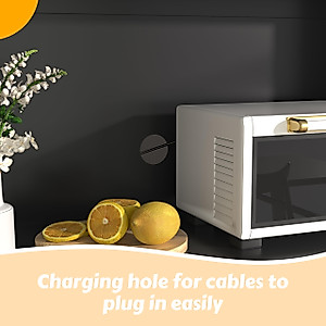 MUPATER 72'' Kitchen Pantry Cabinet Storage Hutch with Microwave Stand, Freestanding Pantry Buffet Cabinet with Adjustable Shelves, Cupboard and Drawer for Home, Black