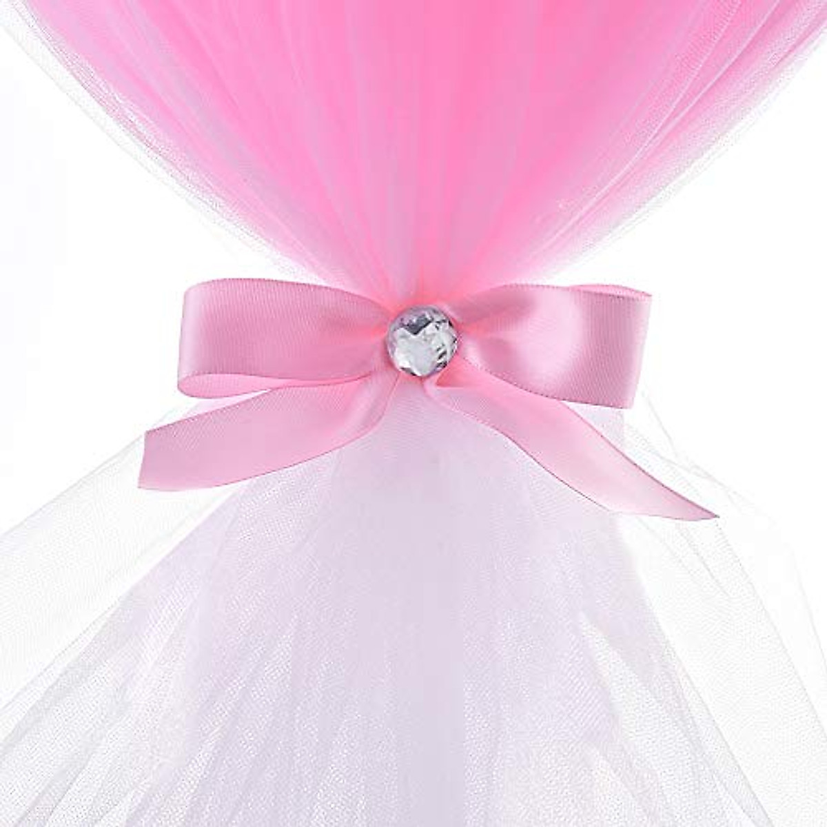 Pink Tulle Tutu Balloons with Candy Box for Baby Shower Centerpieces Girls Butterflies Birthday Party Wedding Table Decorations, with Inflate Balloons Pump, 6 Packs