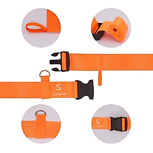 SLYNNAR Car Seat Travel Bag,Red & Car Seat Travel Belt, Orange