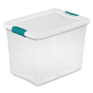 Sterilite 25 Qt./24 L Latching Box Clears, Quart, White, 6 Piece & 15 Qt./14 L Latching Box Clears, Quart, White, 12 Piece