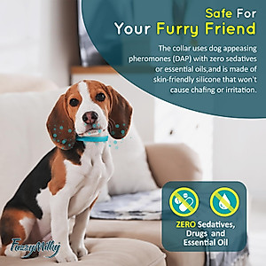 Fuzzymilky Dog Calming Collar - Sustained Release Dog Appeasing Pheromone Diffuser Silicone Neck Band for Pets - Natural Stress Relief & Relaxant, Minimizes Barking, Chewing, Contains No Sedatives