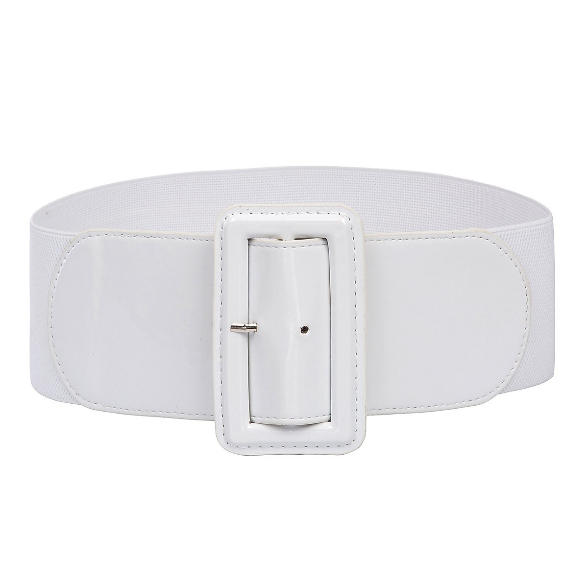 Hanna Nikole Womens Wide Elastic Waist Belt Cinch Belt Trimmer Stretch Waistband White XL