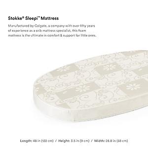 Stokke Sleepi Mattress, Natural White - Foam Crib/Bed Mattress - Offers Comfort & Support for Children - Includes Non-Toxic Cover