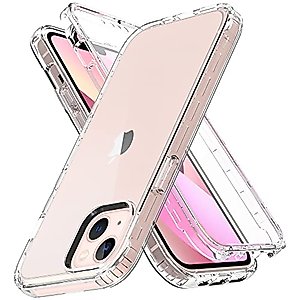 TRUIRON Design for iPhone 13 Mini Clear Case with Built-in Screen Protector Full Body Protection Shockproof Rugged Heavy Duty Cover 2021 5.4 Inch (Clear)