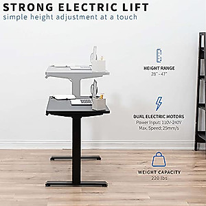 VIVO Electric Dual Motor Standing Desk Frame for 43 to 79 inch Table Tops, Frame Only, Ergonomic Standing Height Adjustable Base with Push Button Memory Controller, Black, DESK-V122EB