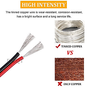 PSEQT Marine Boat LED Lights Wire, 100ft/30M 22AWG 2pin Extension Cable Wires Cord for 3528 5050 5630 Led Strip Light for Pontoon Boat Kayak Stern Anchor Courtesy Navigation Bow