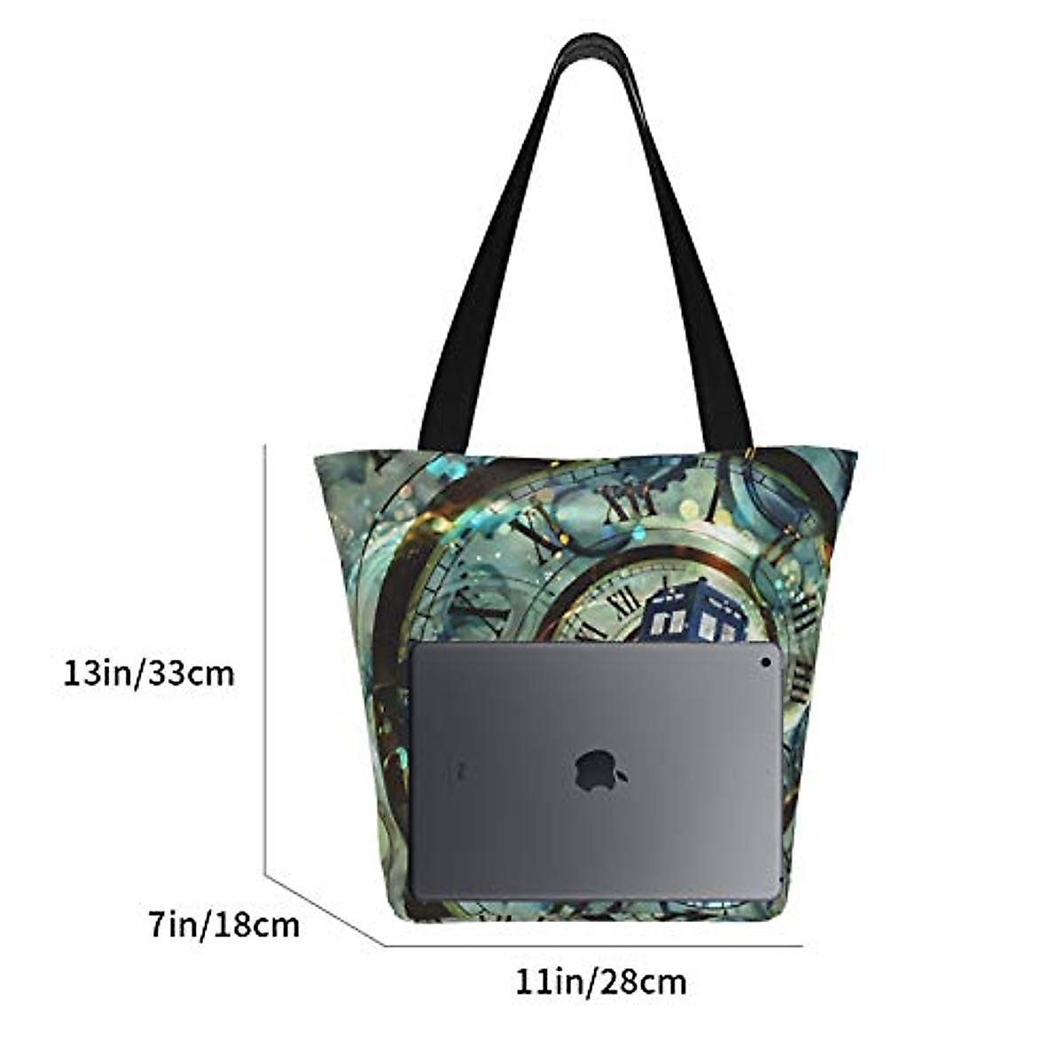 antcreptson Elegant Extra Large Canvas Beach Travel Reusable Grocery Shopping Tote Bag Portable Storage Handbag