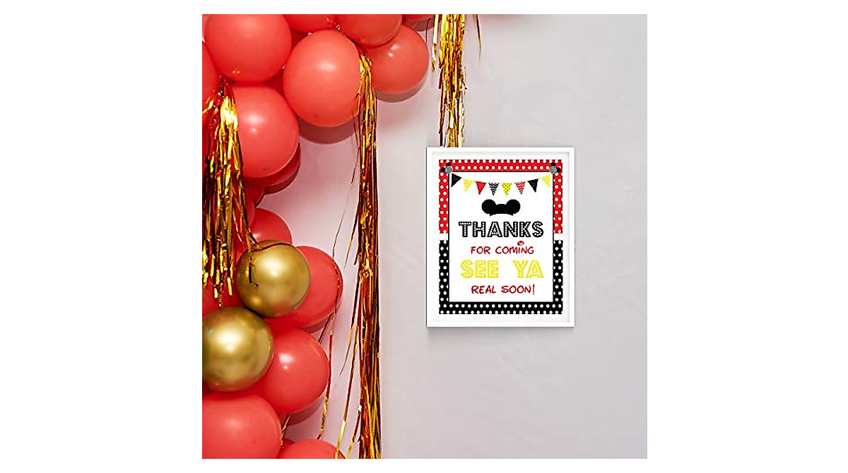 Mickey Mouse Party Signs Set of 4 - Birthday Decorations