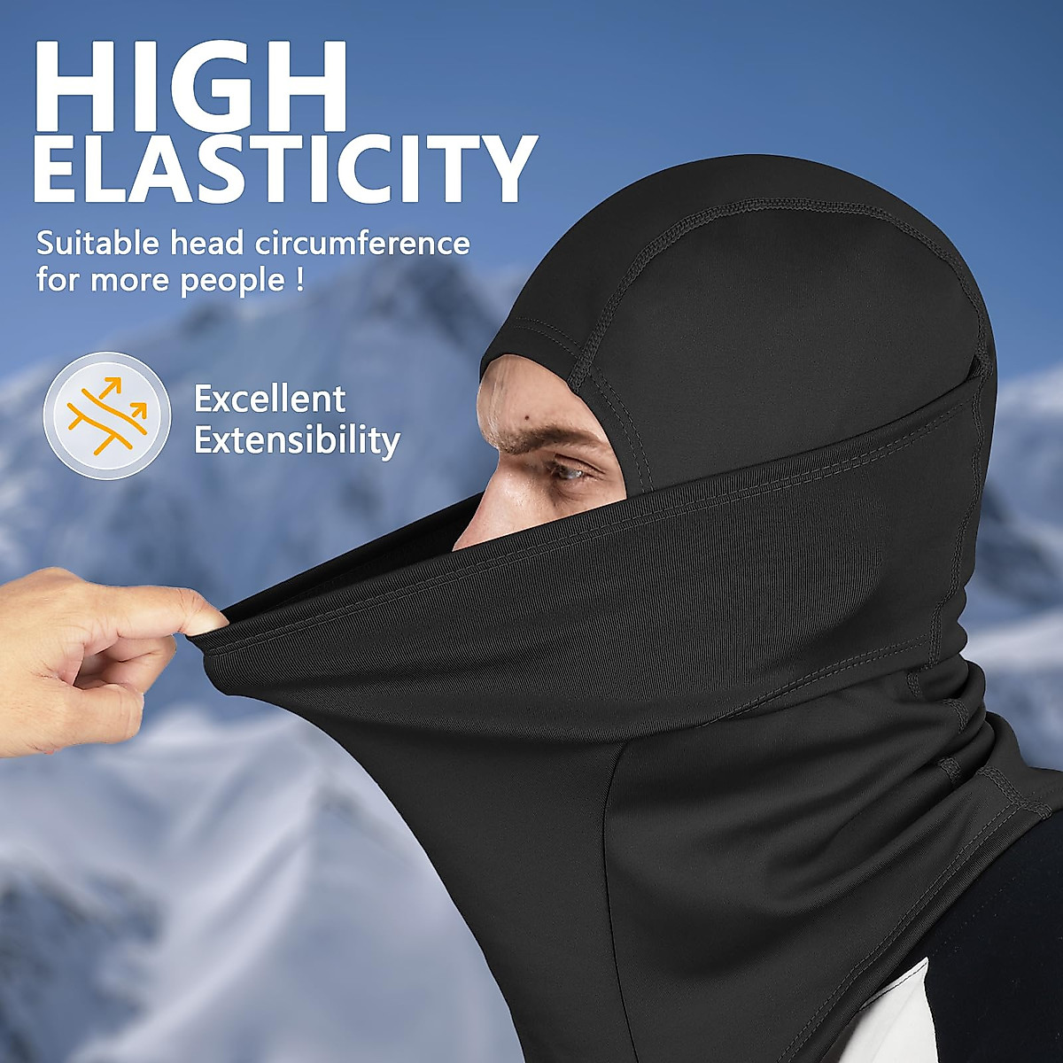 Black Ski Mask for Men Women Balaclava Face Mask Men Balaclava Ski Masks Beanie Full Face Mask Neck Gaiter Face Mask Winter Ski Gear Hat Fleece Balaclava Hood Neck Warmer Gator Ski Face Cover Covering