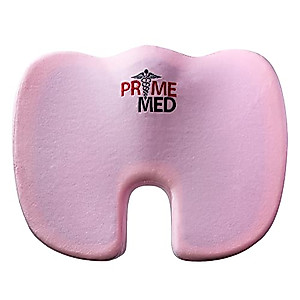 Memory Foam Seat Cushion - No-Slip Bottom - Gel & Memory Foam Coccyx Cushion for Tailbone - Used for Office Chairs Car Seat Cushion - Sciatica & Back Pain Relief - (Light Pink) 1 Count