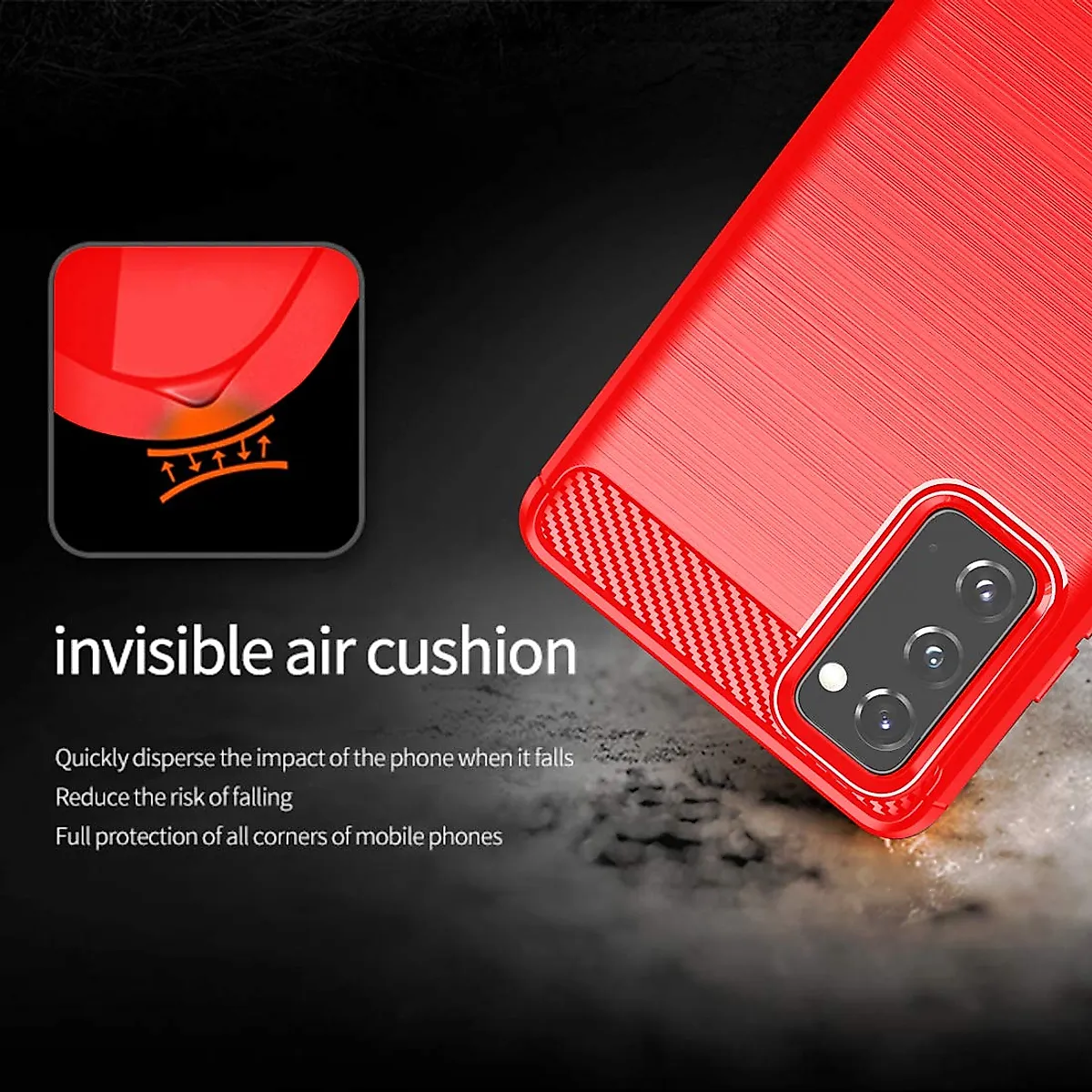 Osophter for Galaxy S20 FE Case,Samsung S20 FE 5G Case Shock-Absorption Flexible TPU Rubber Protective Cell Phone Cover for Samsung Galaxy S20 FE 5G(Red)