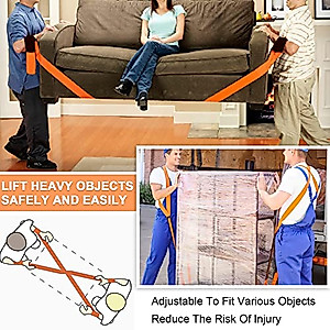 Moving Straps Lifting Kit Moving Strap for 2-Person and Widen Handle Lifting Straps for 1-Person Furniture Moving Straps for House-Moving, Mattress, Appliances, Boxes, Heavy Objects Moving