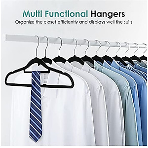 Dynamic-A Non-Slip Velvet Hangers, Suit Hangers Ultra Thin Space Saving 360 Degree Swivel Hook, Strong and Durable Clothes Hangers, (30 Pack)
