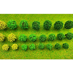 24Pcs Mini Model Trees Mixed Bush Trees Vegetation Groups Shrubs for Model Train Scenery Architecture Trees Model Scenery Trees Fake Trees with No Stands