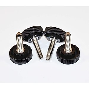 Four (4) 1/4-20 x 1 Long Stainless Steel Thumb Screws 1" Round Knurled Plastic Head