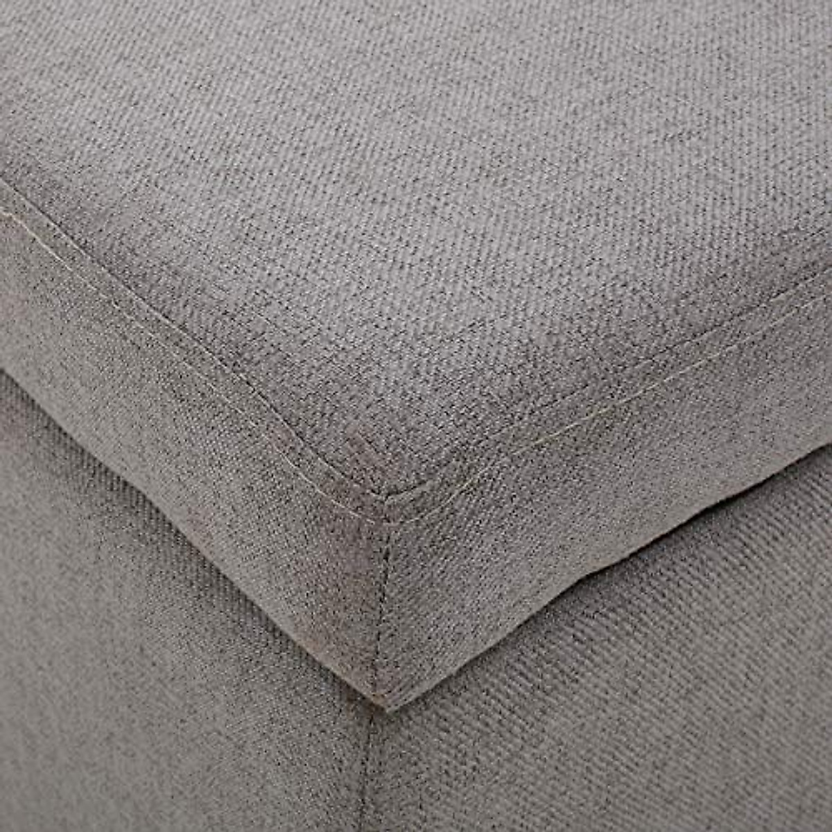 Christopher Knight Home Gable Fabric Storage Ottoman, Light Grey, Dimensions: 19.25”D x 50.75”W x 16.00”H