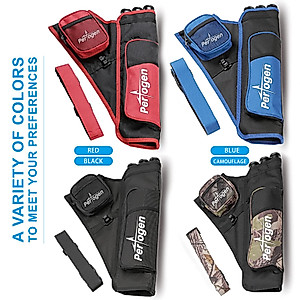 Perogen 3-Tube Compact Hip Target Quiver Holder Bow Belt Waist Hanged Archery Quiver (Black)