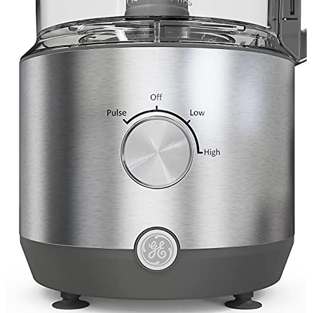 GE Food Processor | 12 Cup | Complete With 3 Feeding Tubes, Stainless Steel Mixing Blade & Shredding Disc | 3 Speed | Great for Shredded Cheese, Chicken & More | Kitchen Essentials | 550 Watts