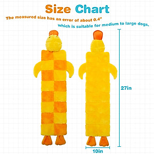 Mihachi 16 Squeakers Dog Squeaky Toys - No Stuffing Plush Pet Chew Toys - Yellow Squeaker Mat Duck