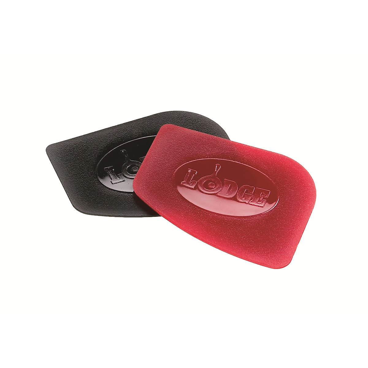 Lodge L8DOLKPLT Cast Iron Dutch Oven with Dual Handles, Pre-Seasoned, 5-Quart & SCRAPERPK Durable Pan Scrapers, Red and Black, 2-Pack