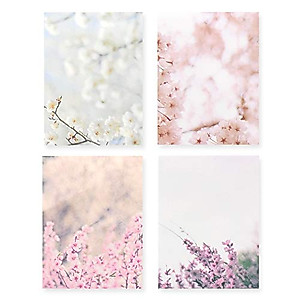 Monolike Memopad Spring Photo design SET - 4 Packs, 4 Different Designs, 100 Sheets Per Pad, Total 400 Sheets, Note pads, Writing pads, 3.15 x 4.17 Inches