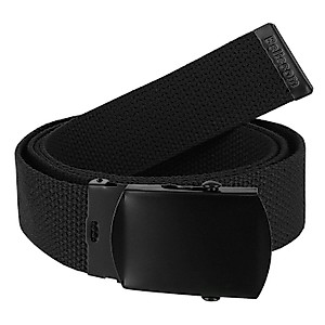 ALC-1-5 Military Belt Canvas Belt Web Belt Non Leather Belt Black Buckle/Tip One Size fits all, 1-1/2" Wide (Black)