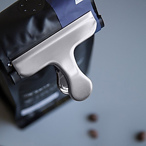 10 Pack Stainless Steel Chip Bag Clips, 3 inch and 4 inch Width, Danzix Durable Paper Seal Grip for Coffee Food Bread Bags, Kitchen Home Usage, 6 Small and 4 Large - Sliver