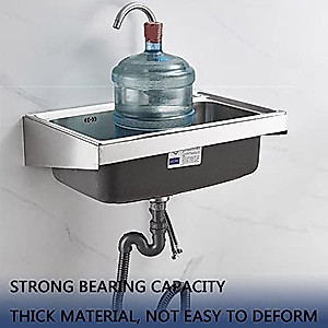 Wall mount utility sink,stainless steel wall-mounted commercial large sink,free standing utility sink、Stainless Steel Utility Sink Commercial Single Bowl Sink,for Laundry/Backyard/Garage ( Size : 15*1