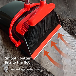 Broom with Dustpan Combo Set 54" Long Handle Angle Broom for Home Cleaning