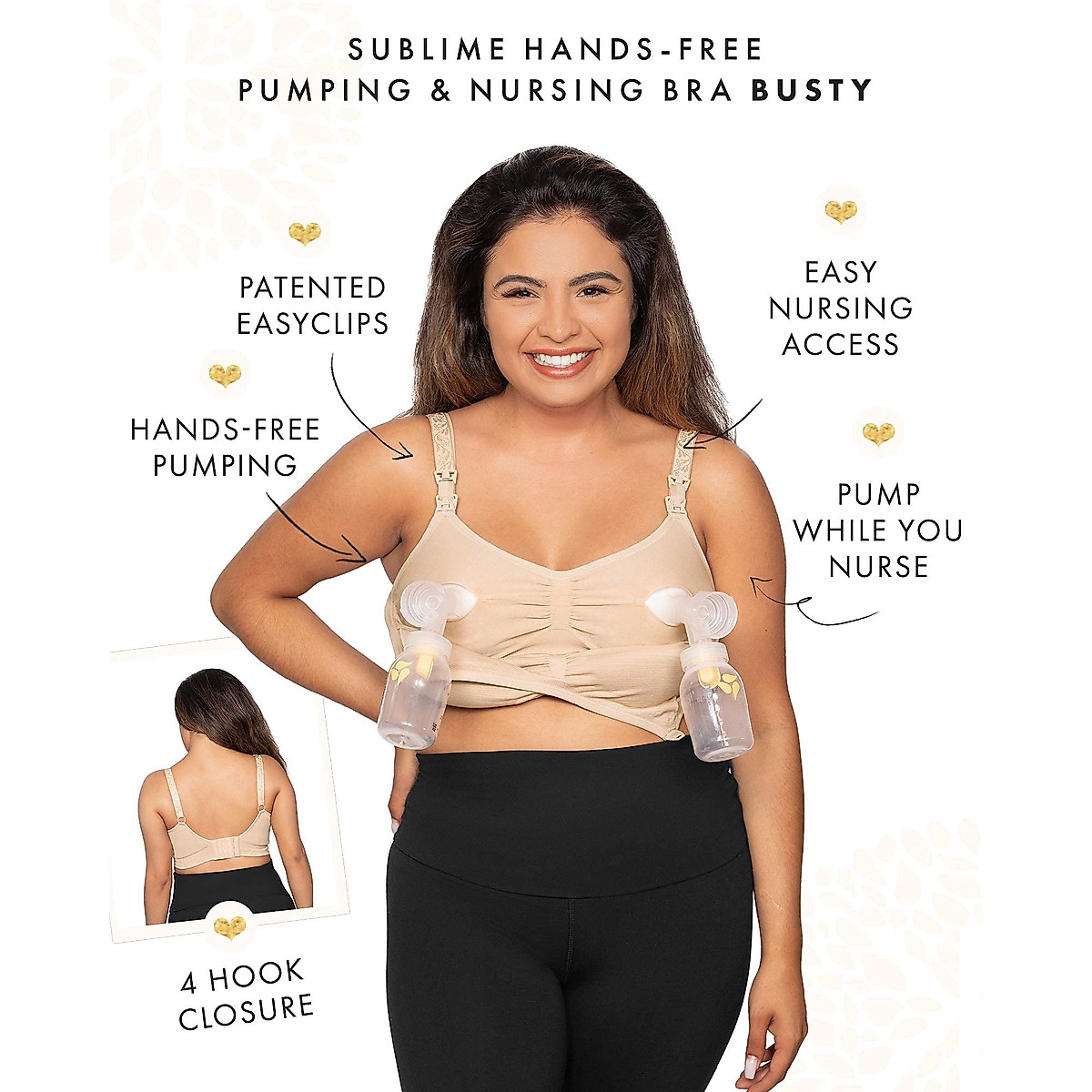 Kindred Bravely 2-Pack Hands Free Pumping Bra Bundle (Beige and Pink, X-Large-Busty)