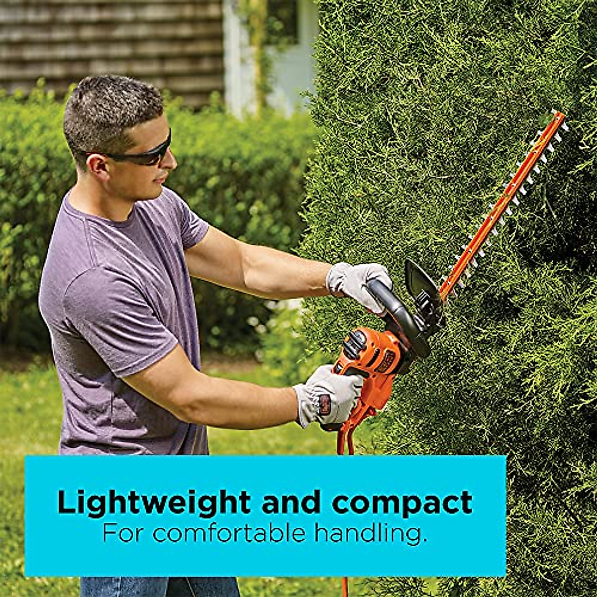 BLACK+DECKER Electric Hedge Trimmer, 22-Inch Blade, Corded (BEHT350FF)