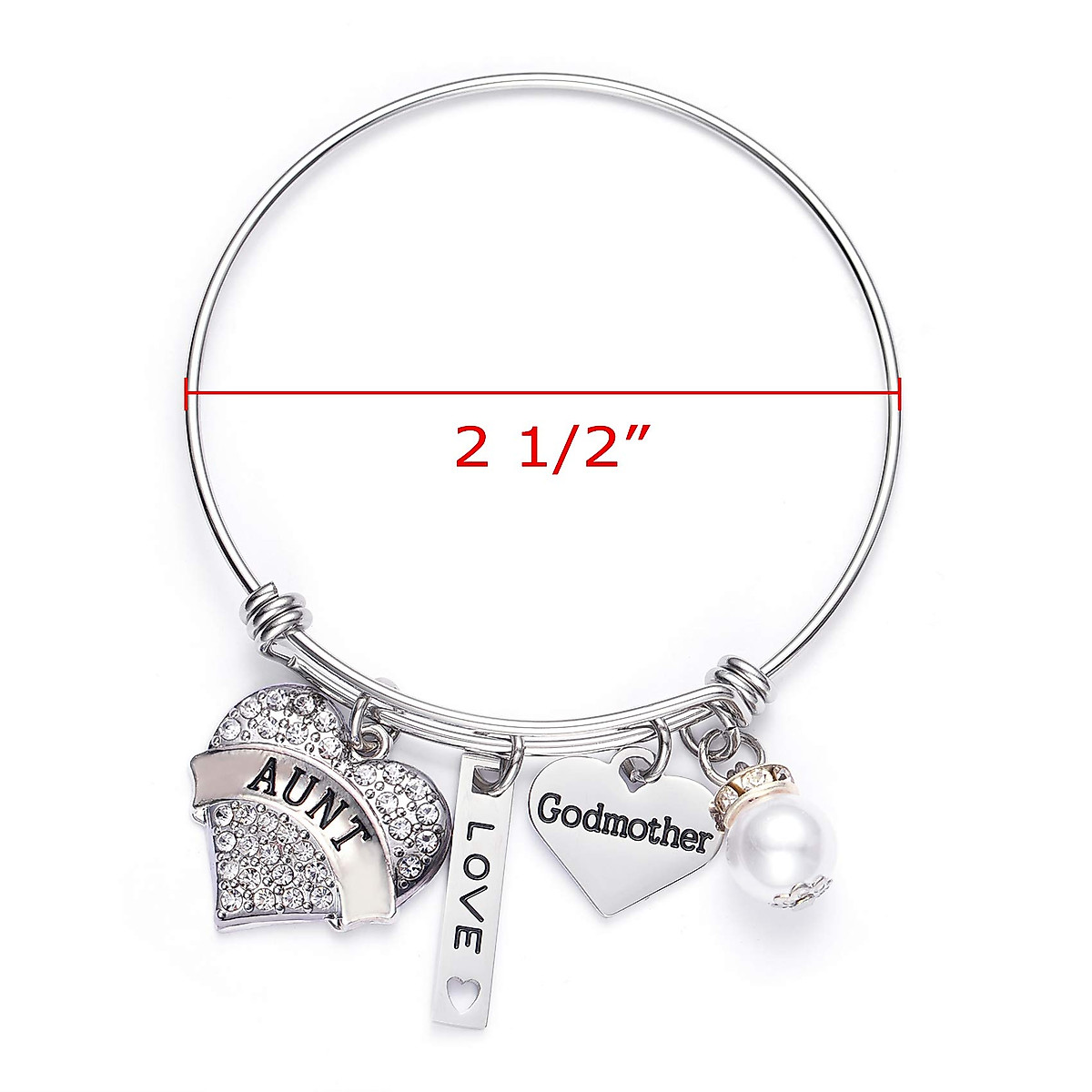 LParkin Godmother Gift Bangle Bracelets Godmothers Proposal Gifts From Godchild God-mother Present From Goddaughter Godson Baptism Meaningful Bracelet For Women