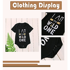 Minseng Direct Baby Boy Girl Family Matching Outfit 1st Birthday Shirts Wild One T Shirts (Black:baby,12-18 Months)