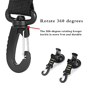 Crynod Pack-4 Heavy Duty Suction Cup Hooks, 7.0 Inches x 2.7 Inches Tent Hooks, Automobile Camping Tie Down Tarp Accessories, Universal for Most Cars, Trucks and Vans (Green)