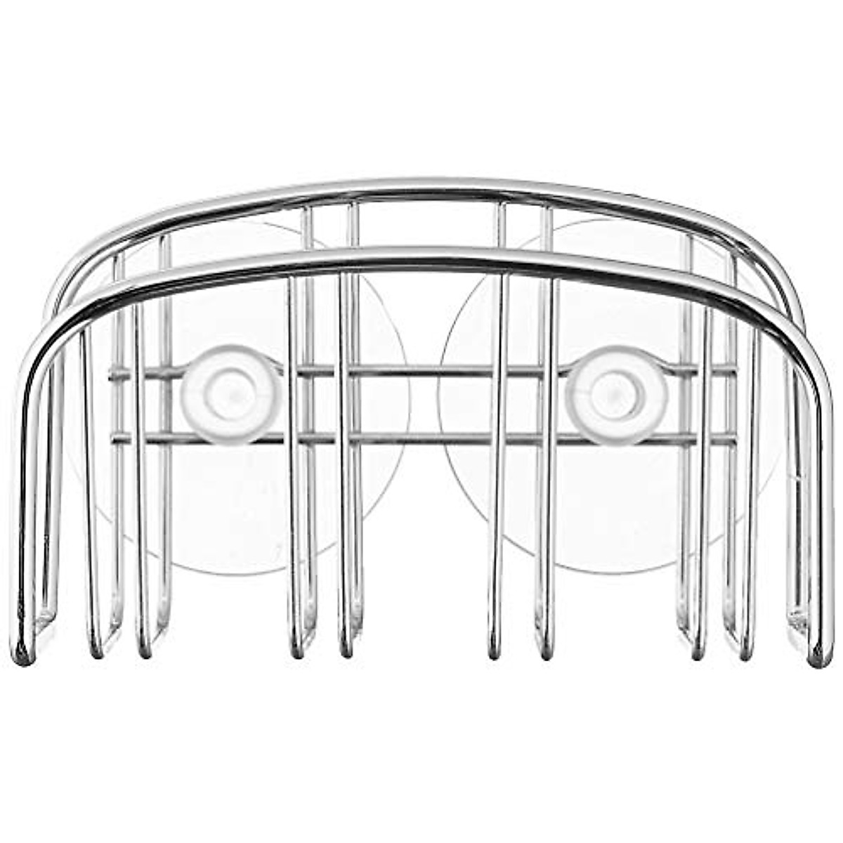 Spectrum Diversified Contempo Sink Sleek Soap & Sponge Kitchen Sink & Shower, Modern Kitchen & Bathroom Organizer, Sponge Holder with Suction Cups, 1 EA, Chrome