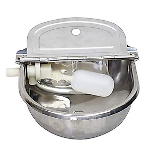 MODUODUO Automatic Water Trough Dog Feeder Bowl with 39" Length Pipe & Float for Cattle Horse Goat Sheep Animals Stainless Pet Livestock Tool