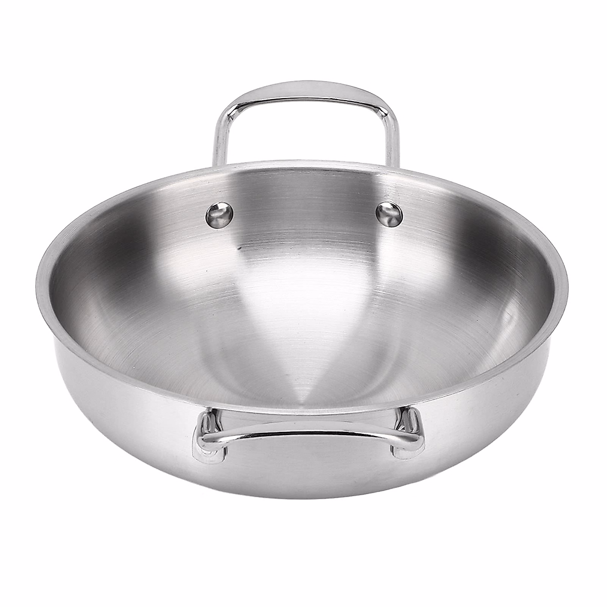 Ramen Pot, Binaural Korean Ramen Pot, Heating Evenly Noodle Pot, Stainless Steel Noodle Pot, Silver Ramen Cooker, Reusable Ramen Pot for Spaghetti Soup Porridge Noodle Seafood(22cm)