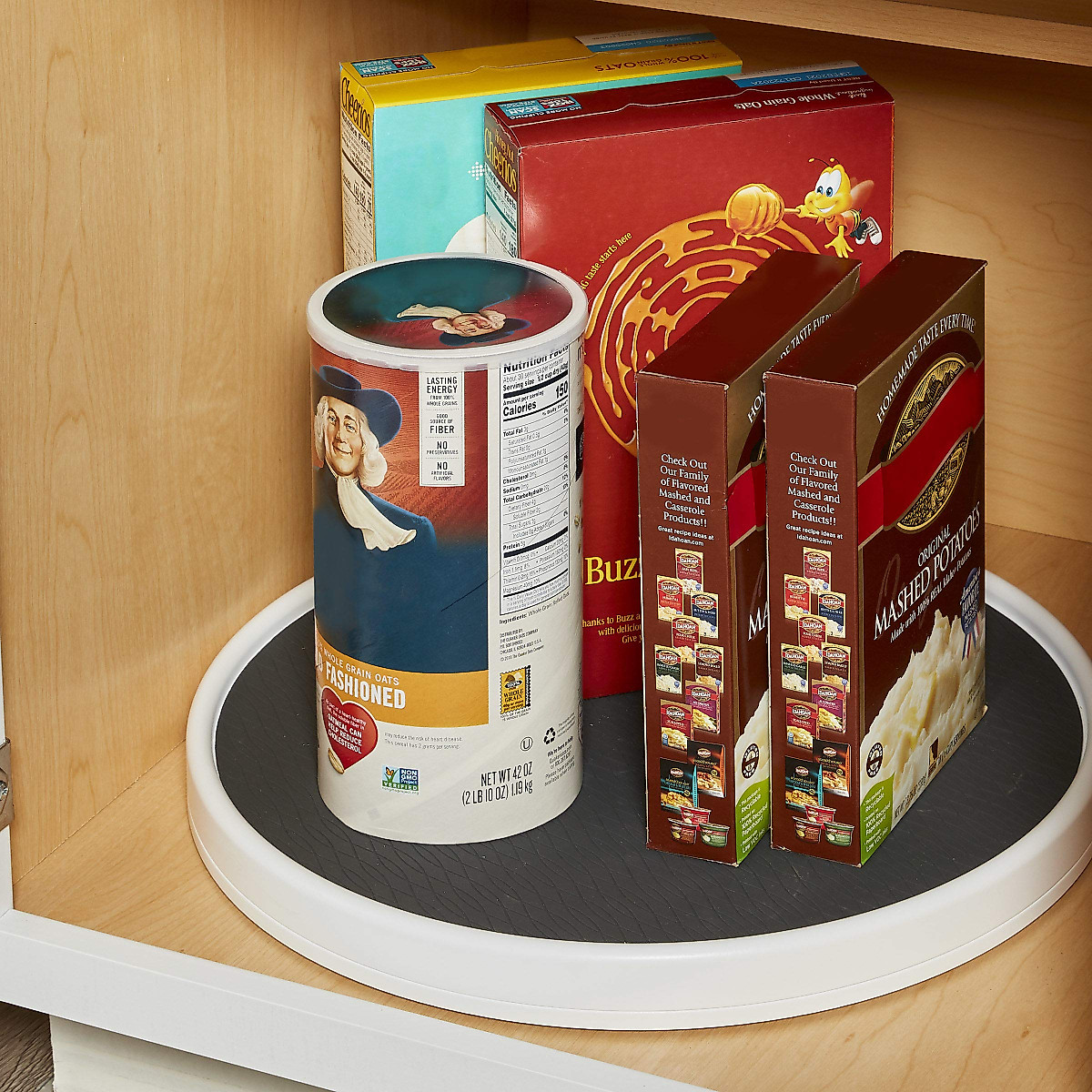 Copco Pro Non-Skid Pantry Cabinet Lazy Susan Turntable, 18-Inch, Charcoal