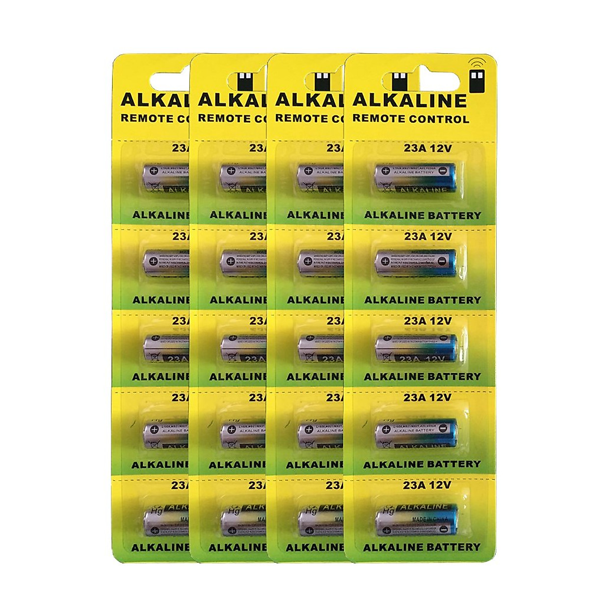 20pcs/4pack 23A 12V Alkaline Primary Dry Batteries 21/23 23GA A23 A-23 GP23A RV08
