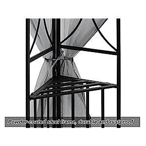 ABCCANOPY Patio Outdoor Gazebo 10X10 - Gazebo Canopy with Netting and Corner Frame Screen Wall for Backyard,Garden Gazebo Lawn (Dark Grey)