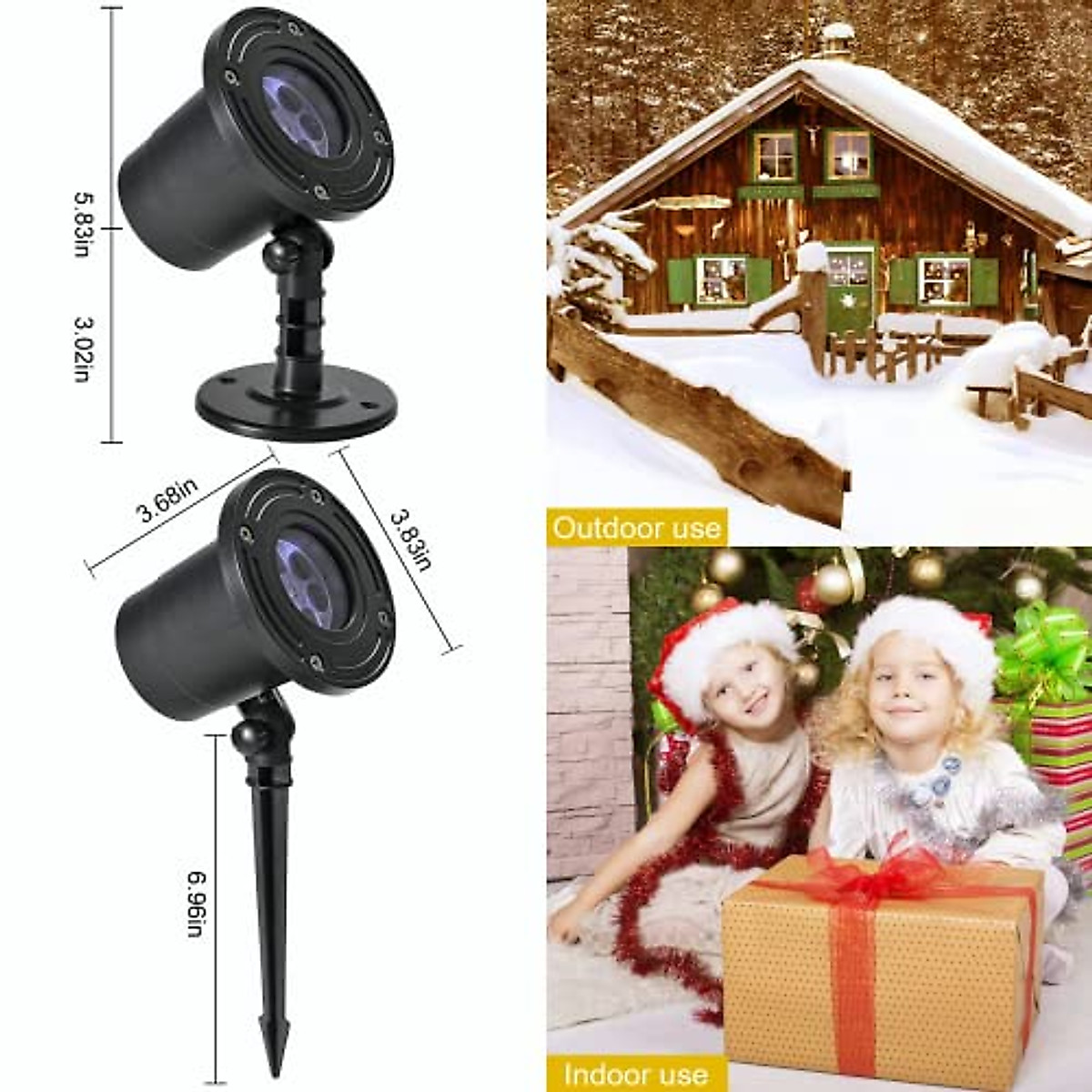 Christmas Snowflake Projector Lights, Snowfall Projection Lights for Christmas Theme Party, Holiday, Home Birthday Party, Home Garden Decoration