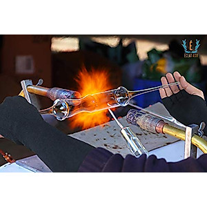 100% Kevlar Protective Sleeves- Anti Heat Scratch & Cut Resistant Arm Sleeve with Finger Opening- Safety Sleeves for Arms- Long Arm Guard Protector for Work Welding- Bite Proof- 18 Inches Black 1 Pair