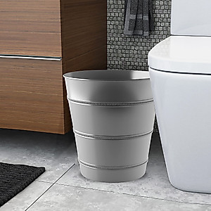 nu steel Round Metal Small 2.5 Gallon Recycle Trash Can Wastebasket, Garbage Container Bin for Bathrooms, Kitchen, Bedroom, Home Office - Durable Galvanize Steel - Shiny Steel Finish