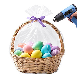 Shrink Wrap Bags for Gift Baskets, 24x30 inches Clear PVC Heat Gift Basket Shrink Bags 5Pack