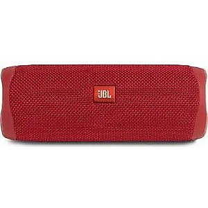 JBL FLIP 5 Portable Wireless Bluetooth Speaker IPX7 Waterproof On-The-Go Bundle with Boomph Hardshell Protective Case - Red