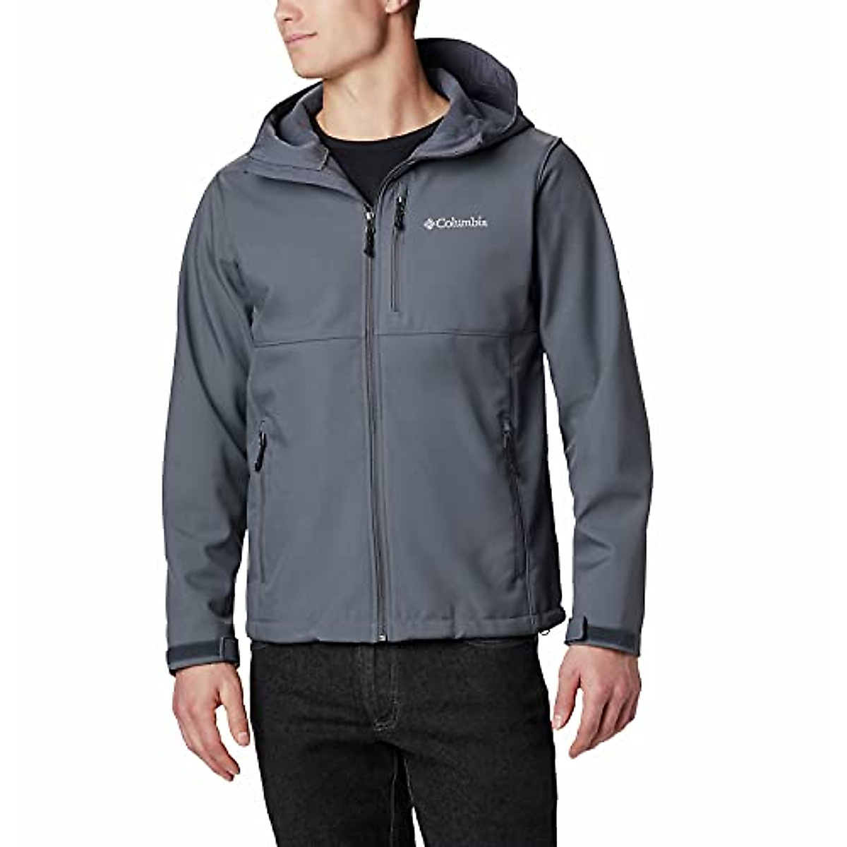 Columbia Men's Ascender Hooded Softshell Jacket, Graphite, Medium