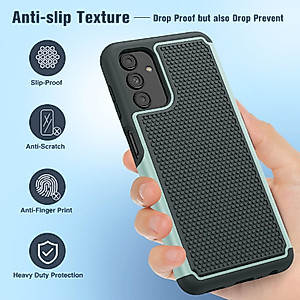 BNIUT for Samsung Galaxy A13 5G Case: Dual Layer Protective Heavy Duty Cell Phone Cover Shockproof Rugged with Non Slip Textured Back - Military Protection Bumper Tough - 6.5inch (Green)